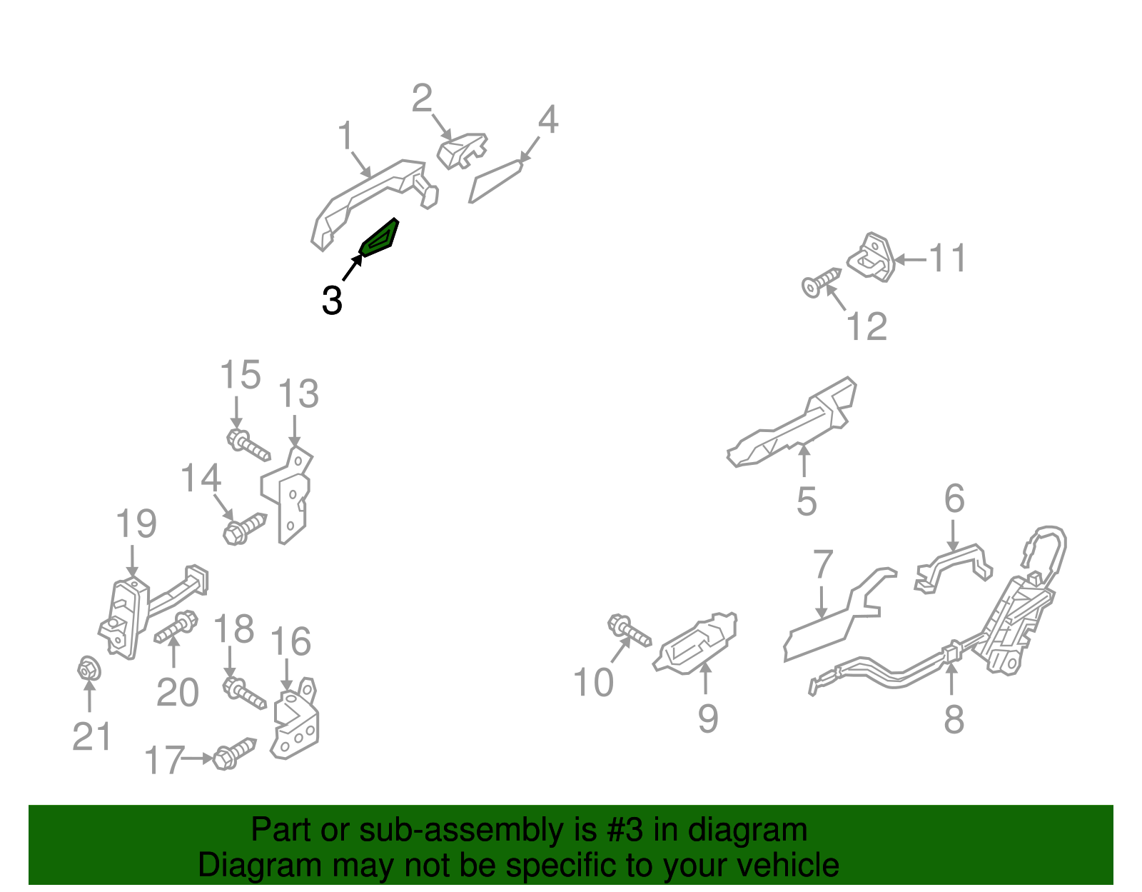 82653-D9000 - Exterior Door Handle Gasket 2017-2022 Kia Sportage | Kia ...