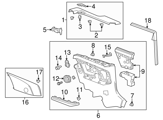 2011-2015 Chevrolet Camaro Lower Quarter Trim - Passenger Side (RH ...