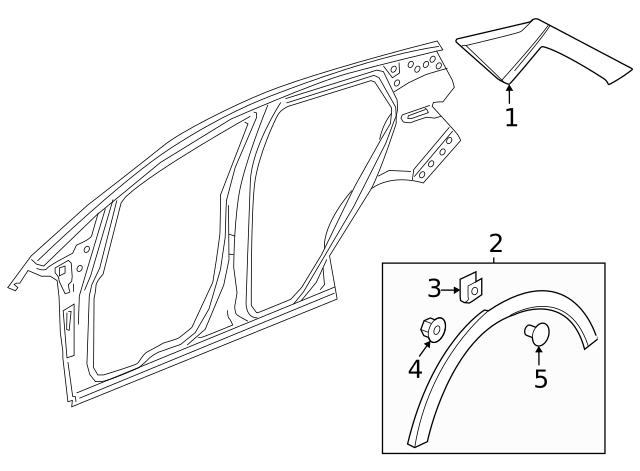 2022-2023 Chevrolet Bolt EUV Rear Driver Side Wheel Opening Molding ...