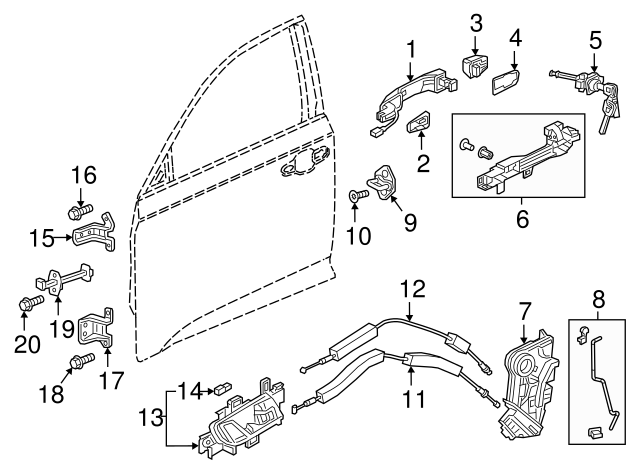 72141-TVA-Y71ZF - Hndlr Front *NH797M* - Honda Car Parts Direct