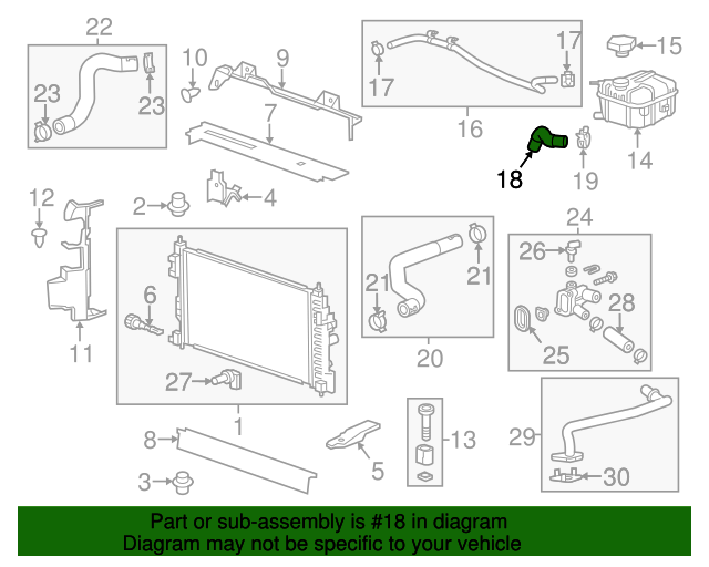 2013-2017 GM Heater Outlet Hose 23479341 GM | GMPartsDirect.com