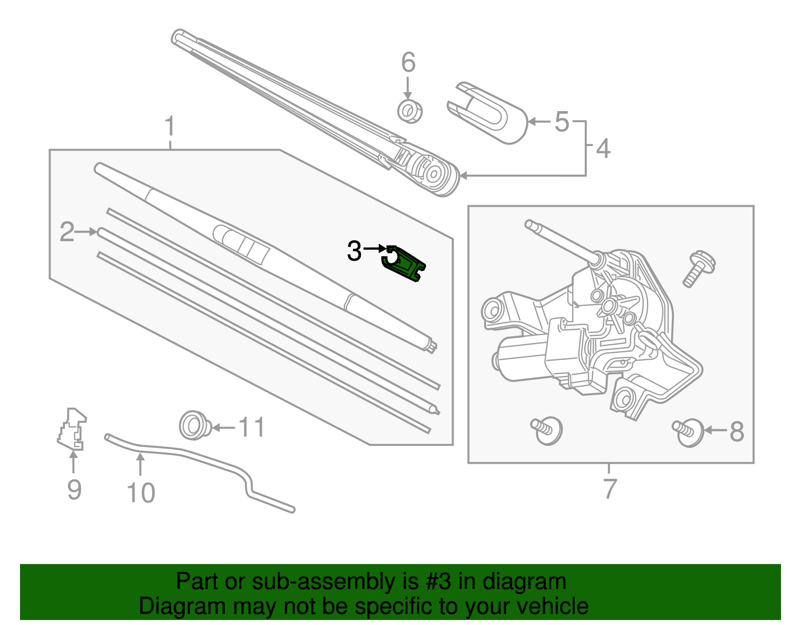 2011-2024 Honda Odyssey Wiper Blade Stabilizer 76731-TK8-A01 | Plaza ...