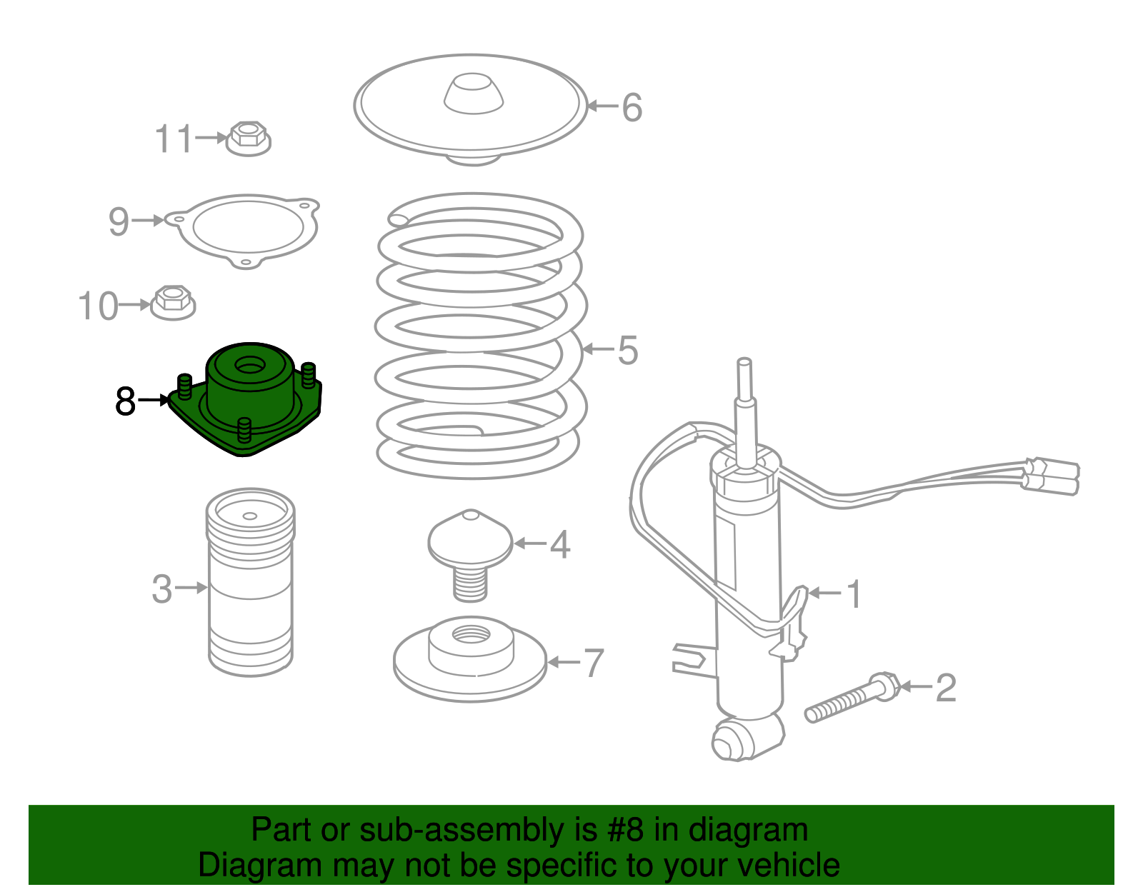 33506867864 - 2014-2019 BMW Shock Mount (33-50-6-867-864) | BMW of ...