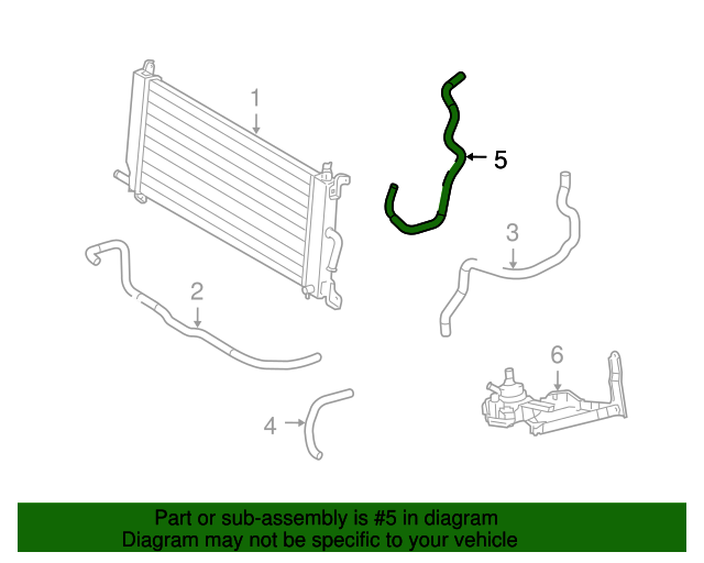 2006-2007 Toyota Highlander Drive Motor Inverter Radiator Hose 87245 ...