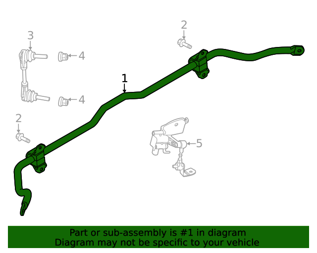 LJ9Z-5A772-A - Stabilizer Bar 2021-2023 Ford Mustang Mach-E ...