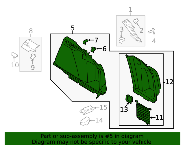 95B-863-880-S-ZN3 - Interior Quarter Panel Trim Panel 2015-2018 Porsche ...