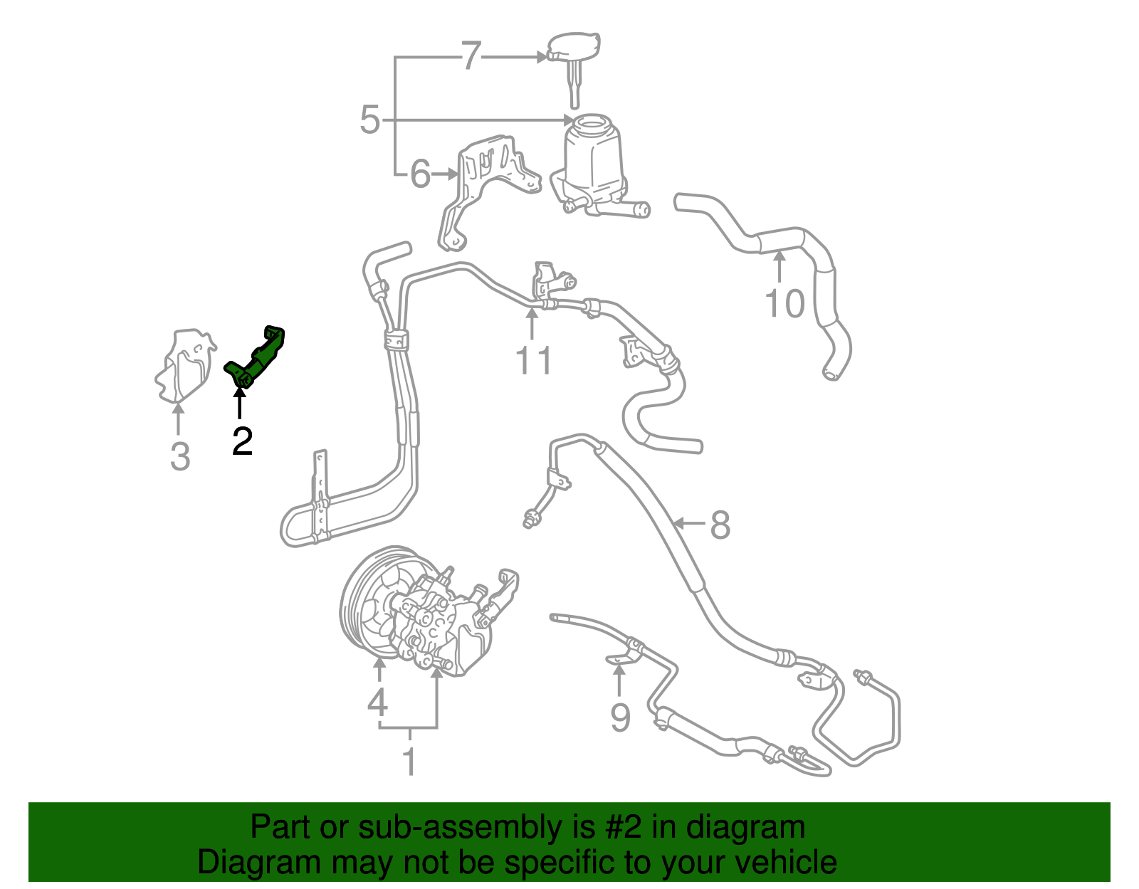 2003-2006 Pontiac Vibe Bracket, P/S Pump Rear 88971090 | Auto Parts Express