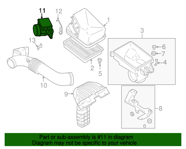 1999-2005 Mitsubishi Mass Air Flow Sensor MD336501 | OEM Parts Online