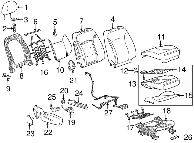 2014-2017 Buick Regal Jet Black Passenger Seat Adjuster Finish Cover ...