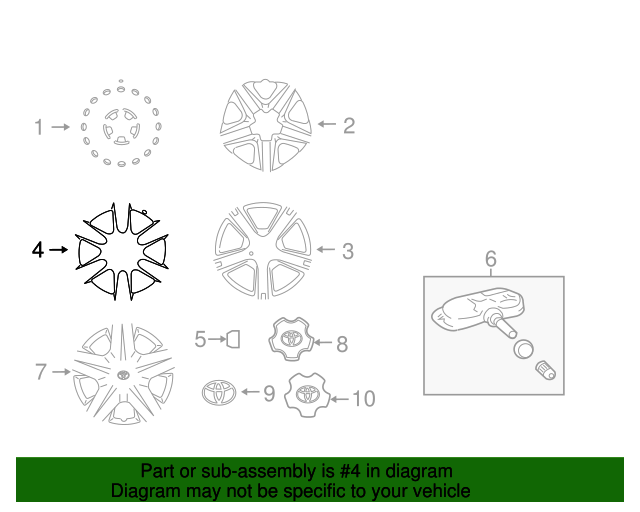 2006-2012 Toyota RAV4 Wheel Disc 42611-42371 | Toyota Parts Express