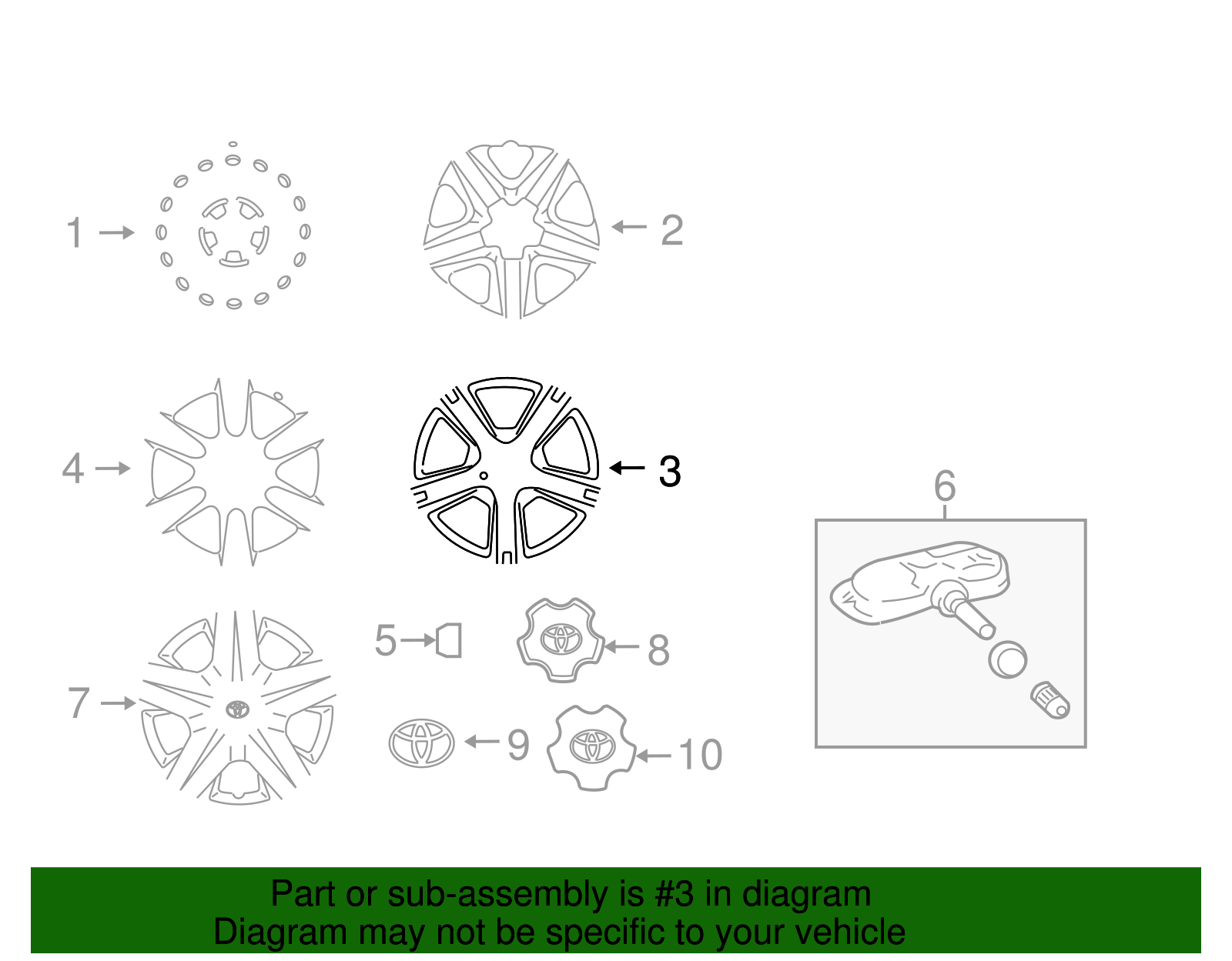 2006-2008 Toyota RAV4 2006-2008 Toyota RAV4 - Wheel Alloy 5 Spoke 17 ...