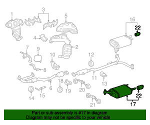 17440-0P012 - Muffler W/Tailpipe - 2006-2012 Toyota Avalon | OEM ...