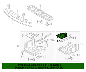 2012-2015 Kia Optima Side Shield Insulator - Driver's Side (LH) 29112 ...