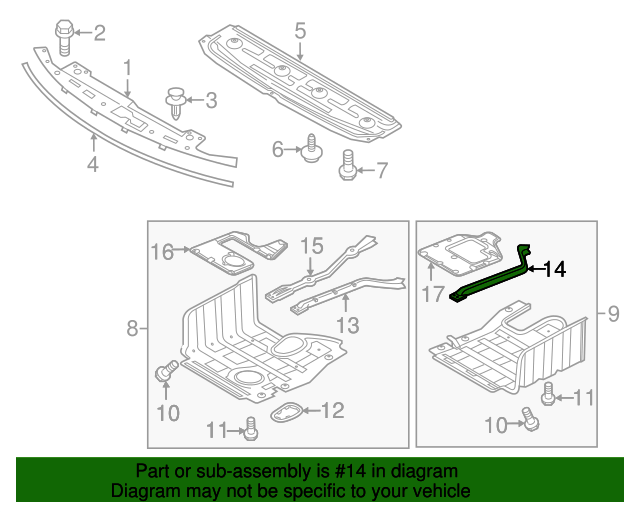 2011-2015 Kia Optima Radiator Support Splash Shield Bracket 29132-2T000 ...