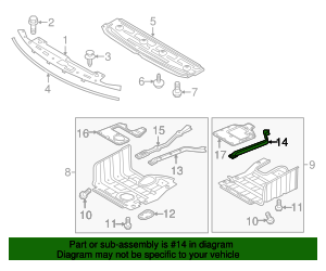2011-2015 Kia Optima Radiator Support Splash Shield Bracket 29132-2T000 ...