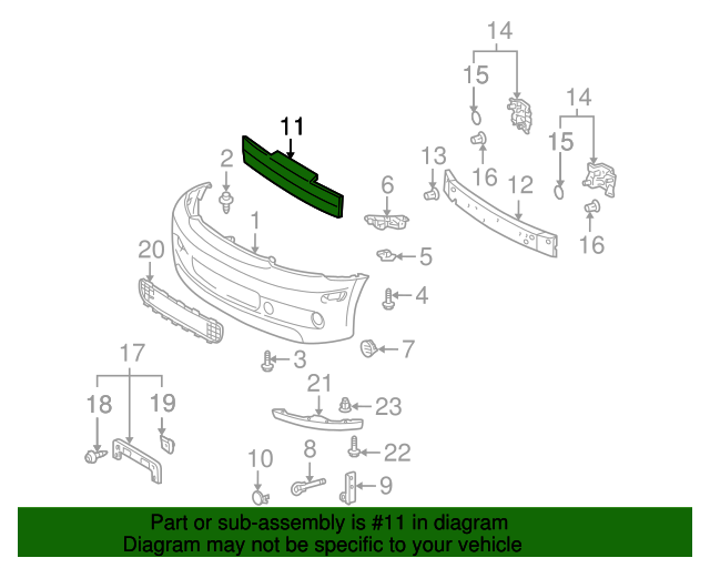 52611-52050 - Absorber Front Bumper - 2004-2005 Scion xA | OEM Genuine ...
