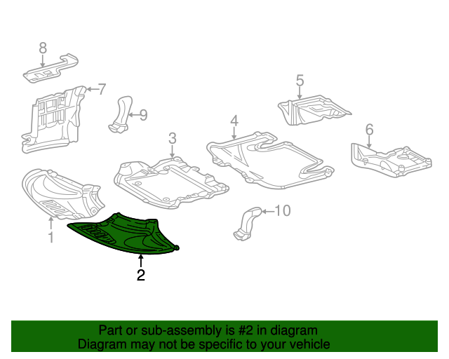 2003-2006 Mercedes-Benz Radiator Support Splash Shield 220-524-53-30 ...