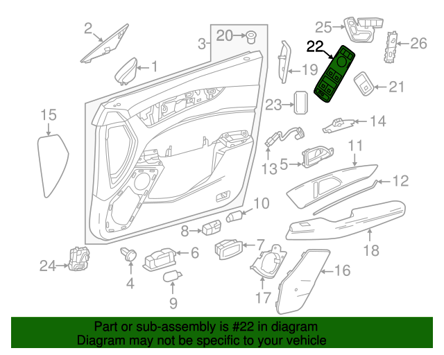 2012-2018 Mercedes-Benz Window Switch 212-905-40-07-64-9107 | MB OEM Parts