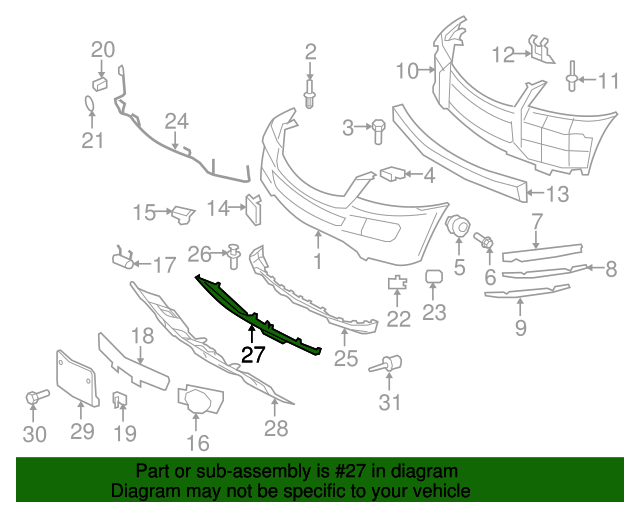 164-885-00-24 - Radiator Support Splash Shield 2007-2009 Mercedes-Benz ...