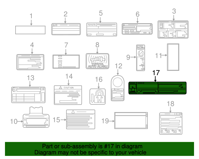 2014-2023 Toyota Label 74528-0E020 | Toyota Parts Center