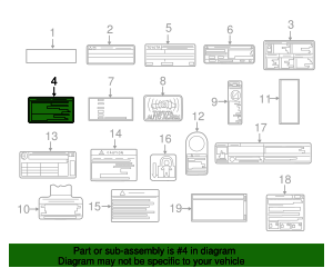 G92A1-0E010 - Caution Label - 2014-2019 Toyota Highlander | OEM Genuine ...