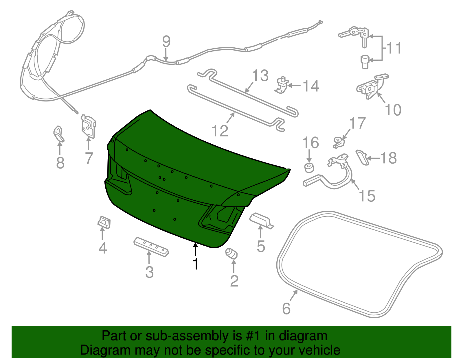 68500-T2A-A80ZZ - Trunk Lid 2013-2017 Honda Accord | Honda Parts Online