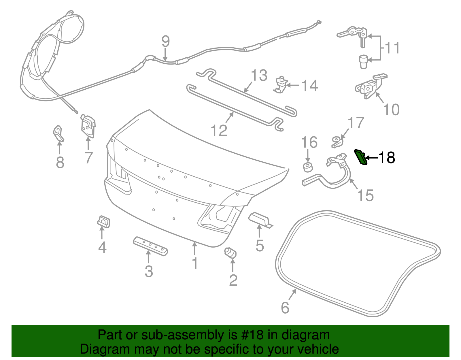 74877-T2A-000 - 2013-2017 Honda Accord - Slider Assembly Trunk Open ...
