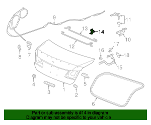 74873-T2A-003 - Clip, Trunk Open Spring - 2013-2021 Honda | Genuine ...
