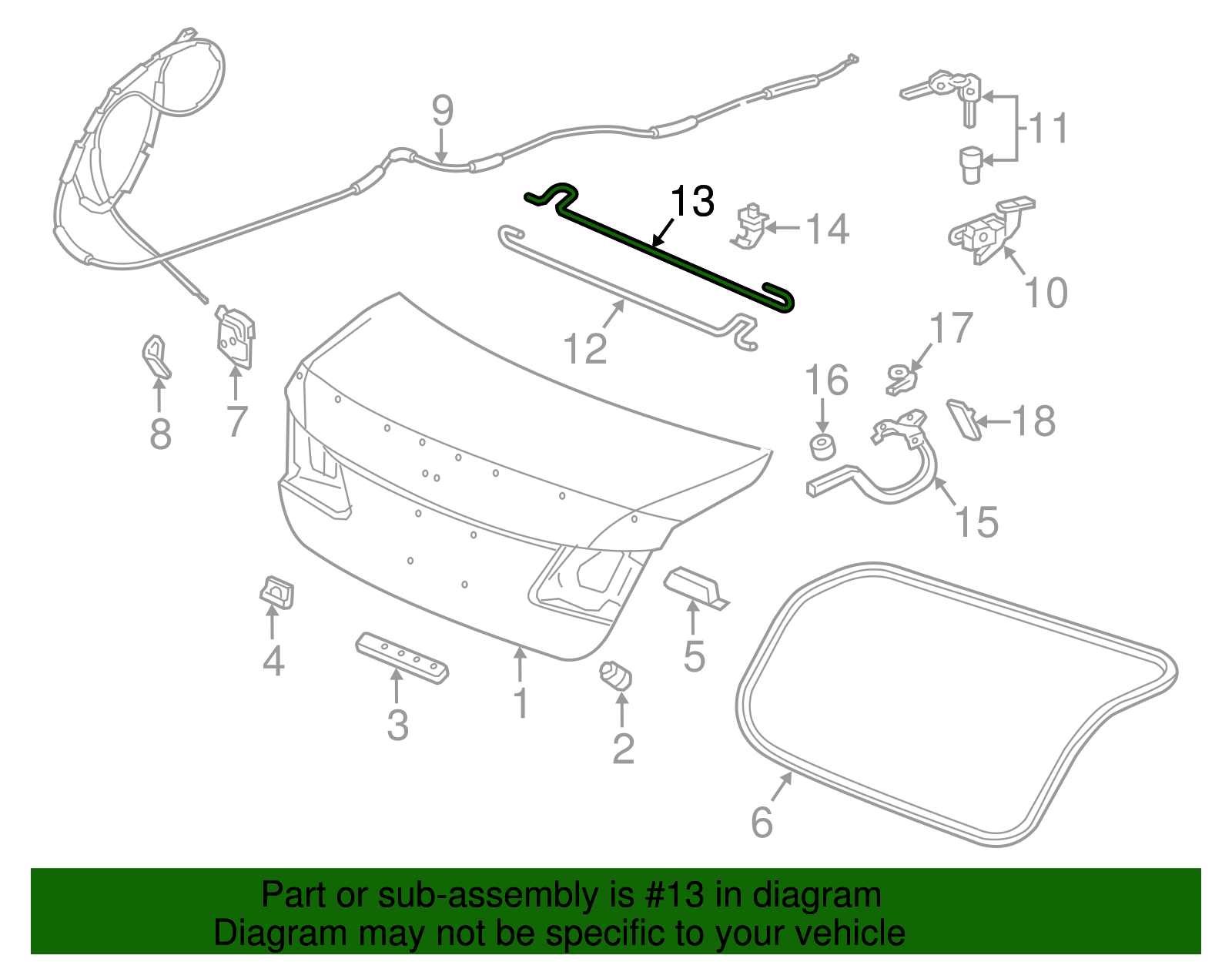 74872-T3L-A00 - 2013-2017 Honda Accord - Spring L Trunk Open | Honda ...