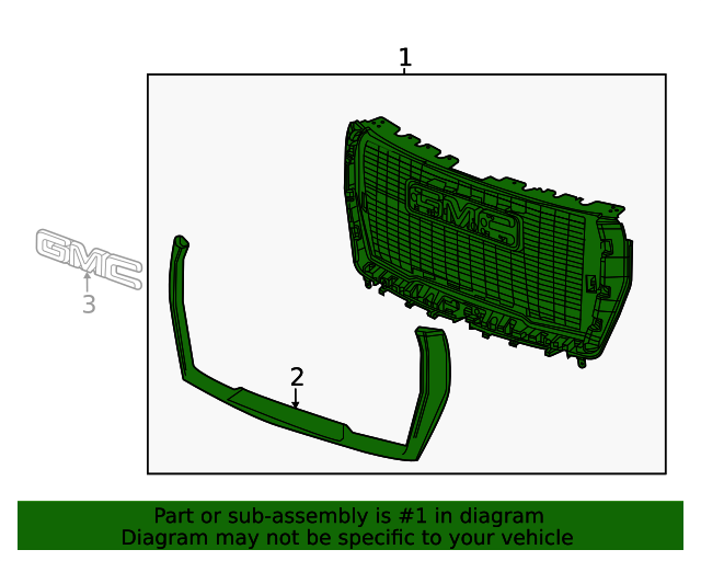 2023 GMC Grille Assembly 84835784 | GMPartsDirect.com