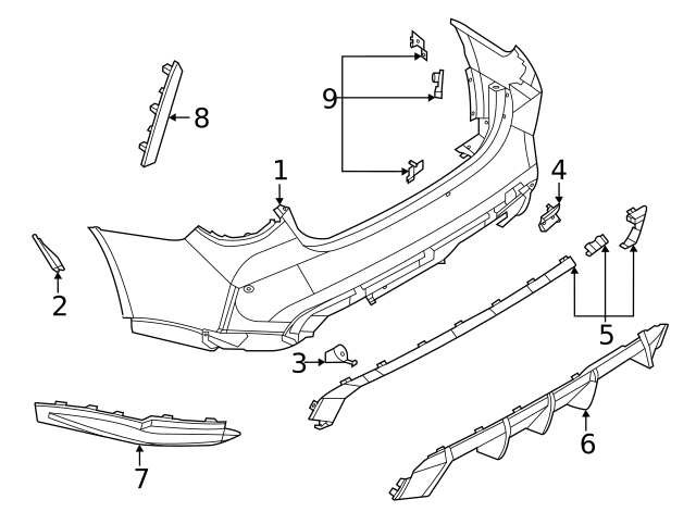 Genuine BMW 51-12-8-085-174 | G8x M3/M4 Gloss Black Rear Diffusor ...