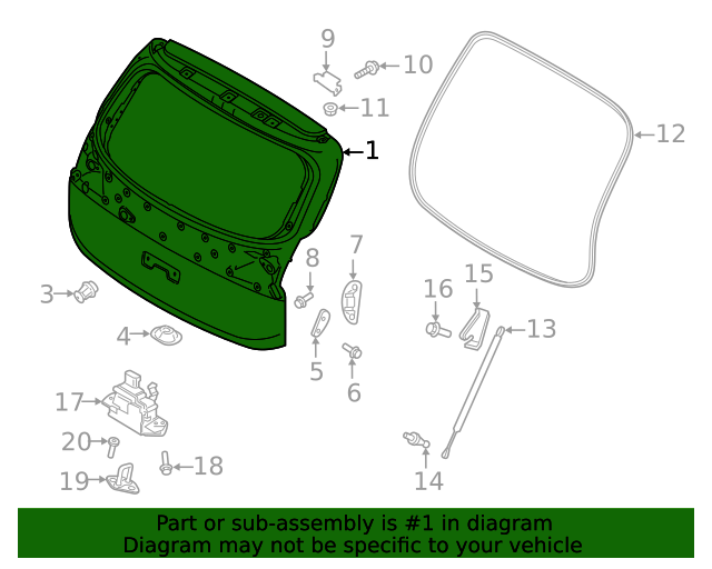 2020 Kia Telluride Lift Gate 72800-S9000 | TascaParts.com