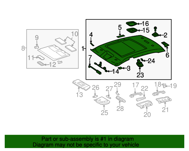 209-690-00-50-7F91 - Headliner 2003-2009 Mercedes-Benz | Mercedes-Benz ...