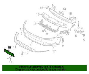 3C8-807-287-D-GRU - License Plate Bracket 2013-2017 Volkswagen CC ...