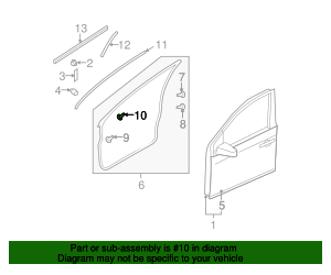 80850-1AA0C - Surround Weather-Strip Retainer Clip 2013-2014 Nissan ...