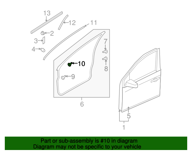 2013-2014 Nissan Murano Surround Weather-Strip Retainer Clip 80850 ...