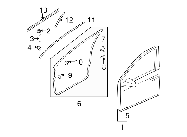 80850-1AA0C - Surround Weather-Strip Retainer Clip 2013-2014 Nissan ...