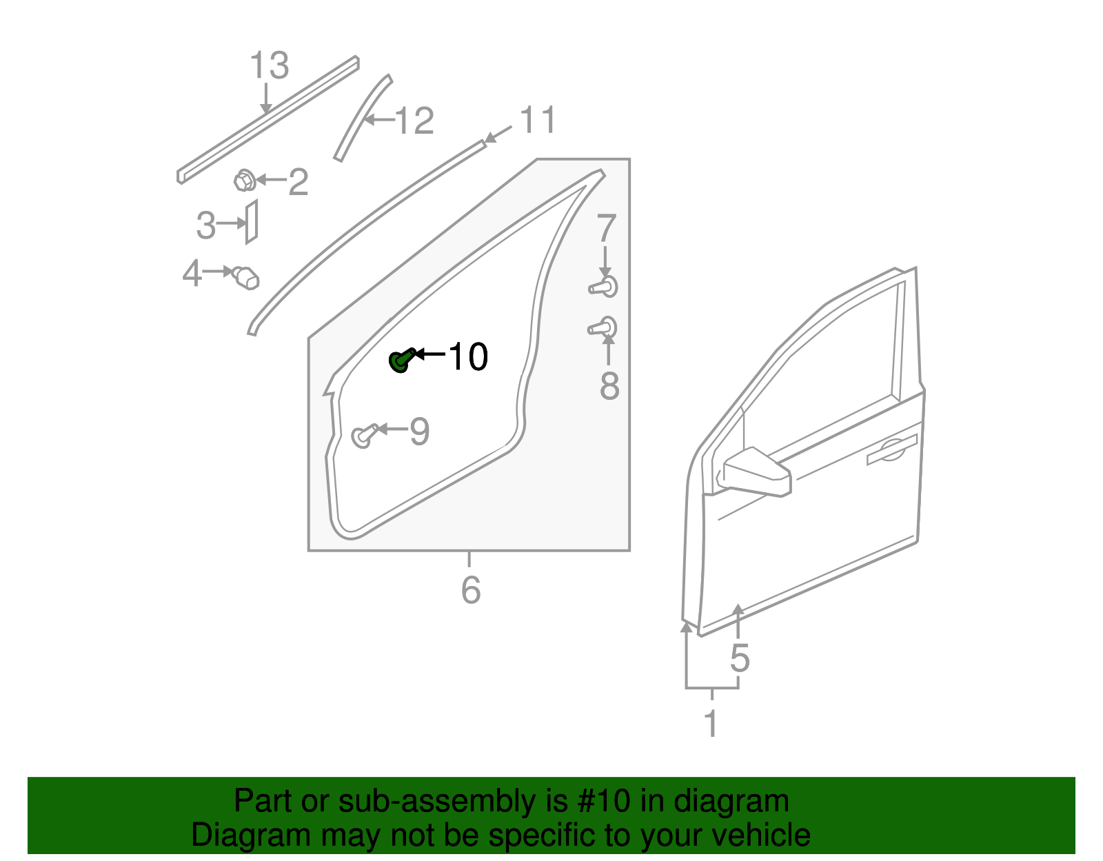 2013-2014 Nissan Murano Surround Weather-Strip Retainer Clip 80850 ...