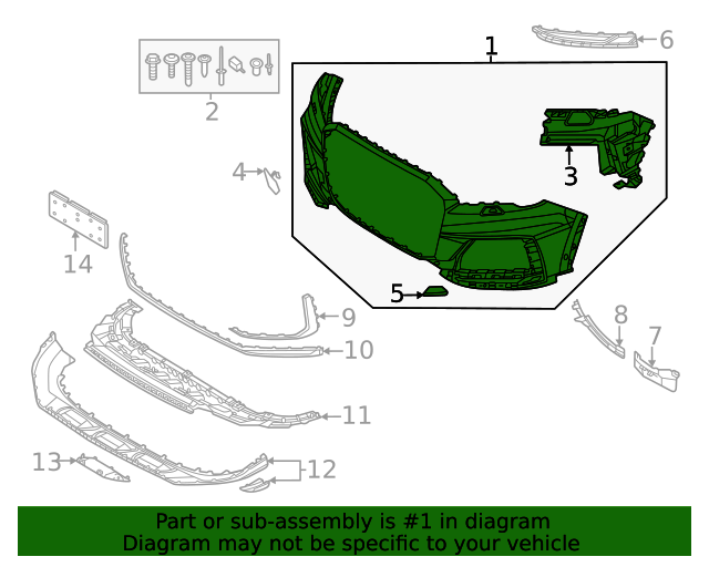 2020-2024 Audi Bumper Cover 4M0-807-065-AD-GRU | OEM Parts Online