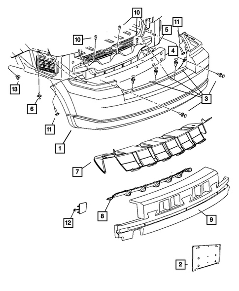 Rear Bumper and Fascia for 2008 Dodge Caliber | Mopar eStore