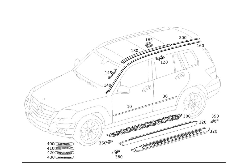 204-720-05-80 - Trim Strip 2010-2015 Mercedes-Benz | Mercedes-Benz USA ...