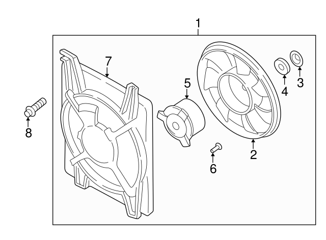 Genuine Fan Assembly for 2001-2003 Hyundai Elantra | Part# 97730-2D100 ...