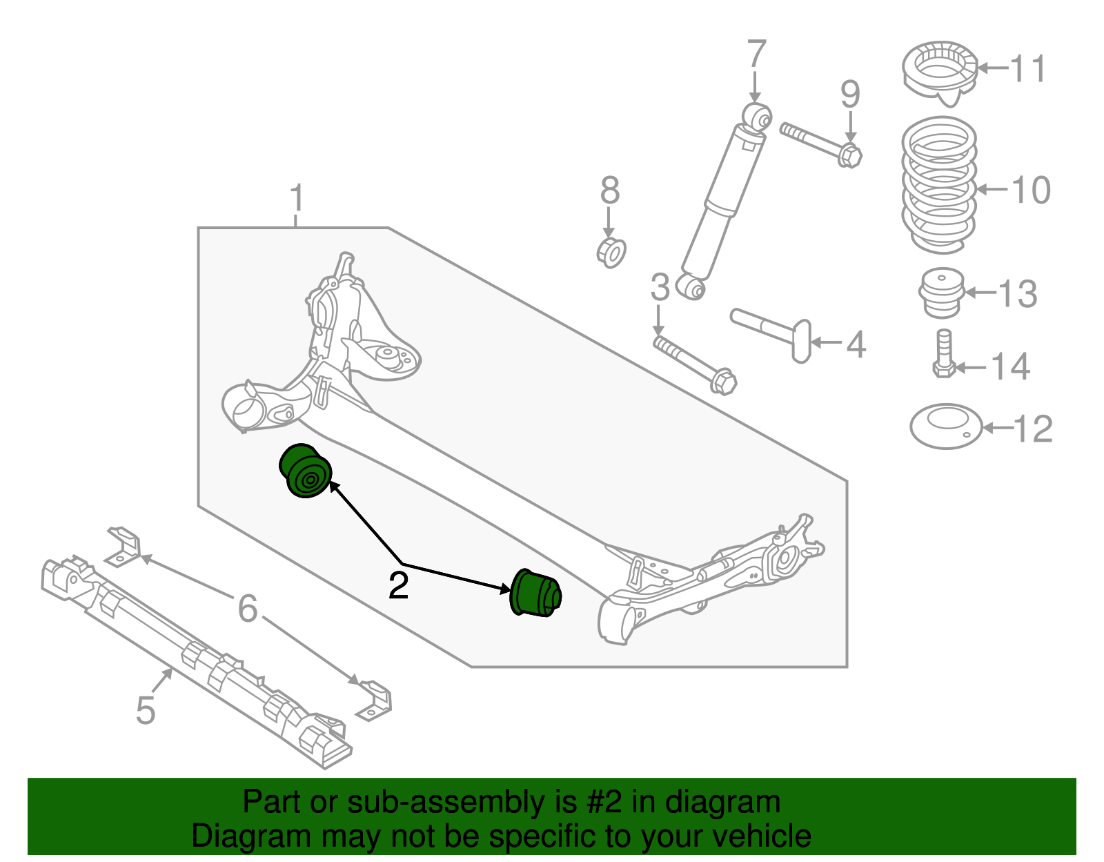 2012-2017 Hyundai Accent Axle Beam Bushing 55160-1R000 | Retail ...