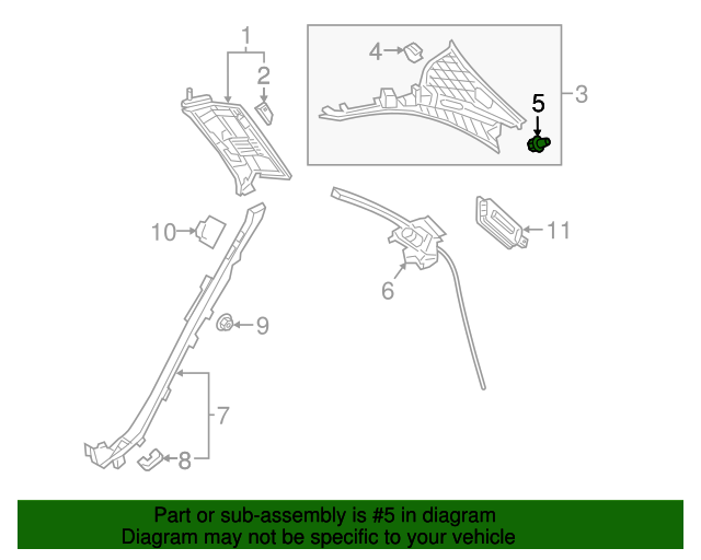 003-991-69-70 - Upper Quarter Trim Lower Clip 2015-2021 Mercedes-Benz ...