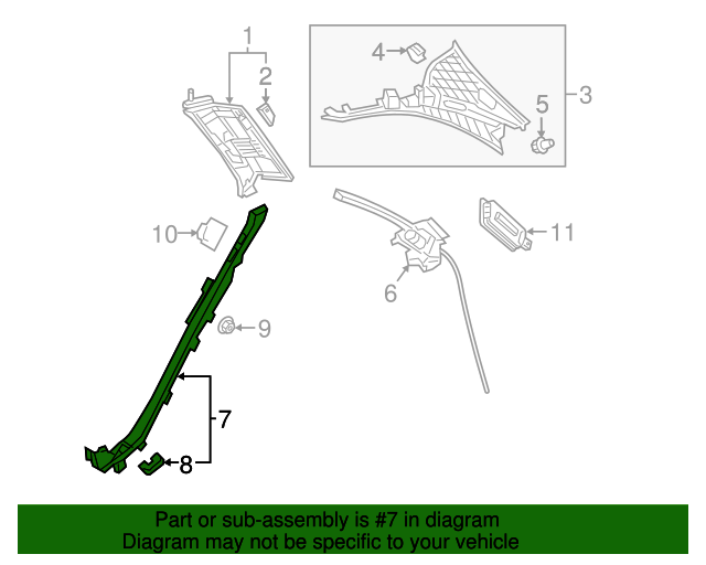 213-690-55-00-9051 - Lower Quarter Trim 2017-2018 Mercedes-Benz ...