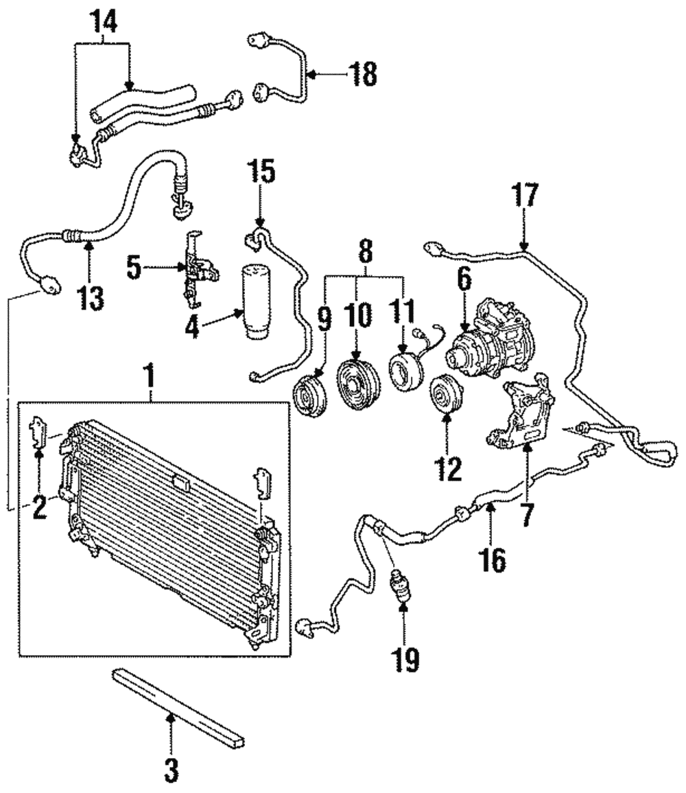 1993-1997 Toyota Land Cruiser Accessory Drive Belt Idler Pulley ...