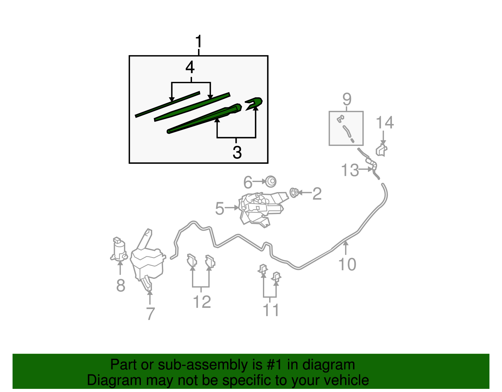 2007-2012 Nissan Versa Wiper Arm Assembly 28780-EL000 | Kline Nissan