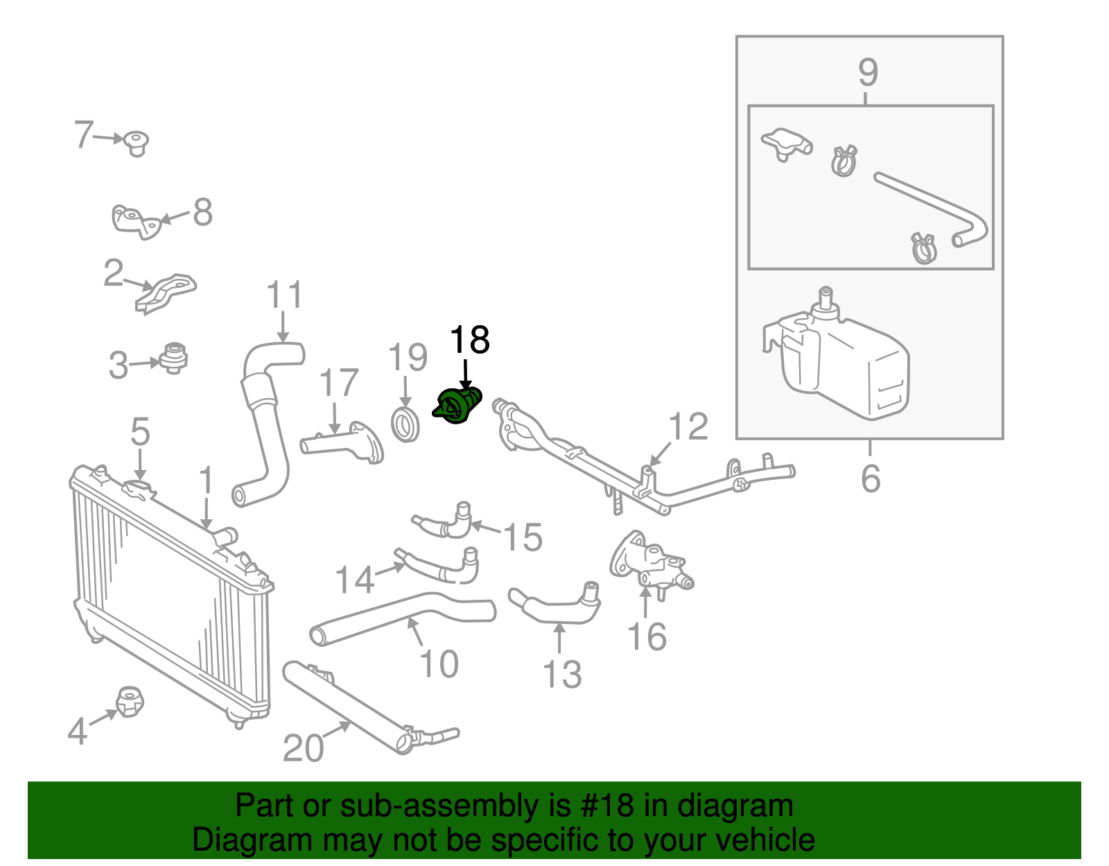 1987-2001 Toyota Engine Coolant Thermostat 90916-03090 | Toyota of Des ...