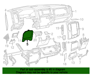 2013-2021 Ram Cluster Bezel 5MY13DX9AA | Mopar Parts Canada