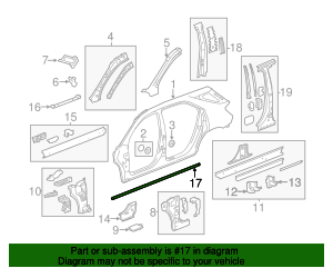 15914596 - Front and Rear Side Door Lower Weatherstrip 2010-2017 ...